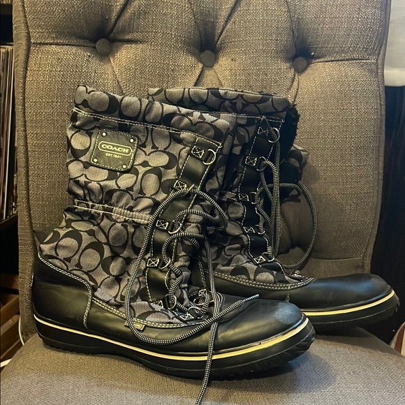 Coach | Shoes | Coach Black And Gray Winterrain Boots | Poshmark